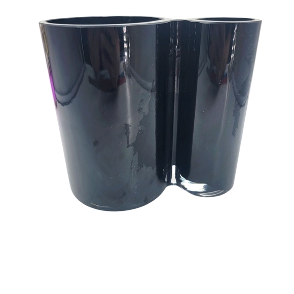 Source Unknown | Accents | Double Sided Black Glass Vase | Poshmark
